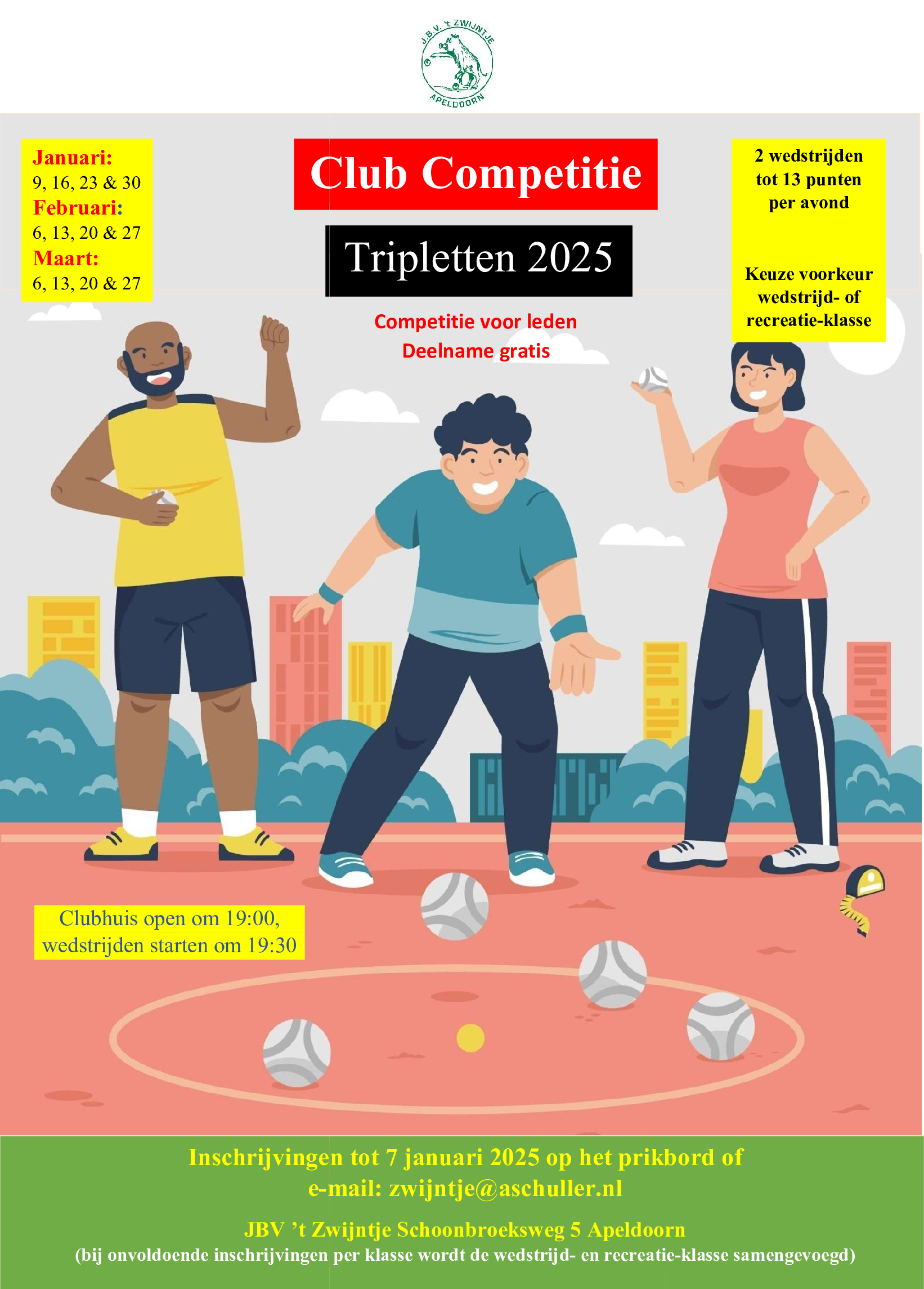 Club Competitie Tripletten 2025 – JBV 't Zwijntje